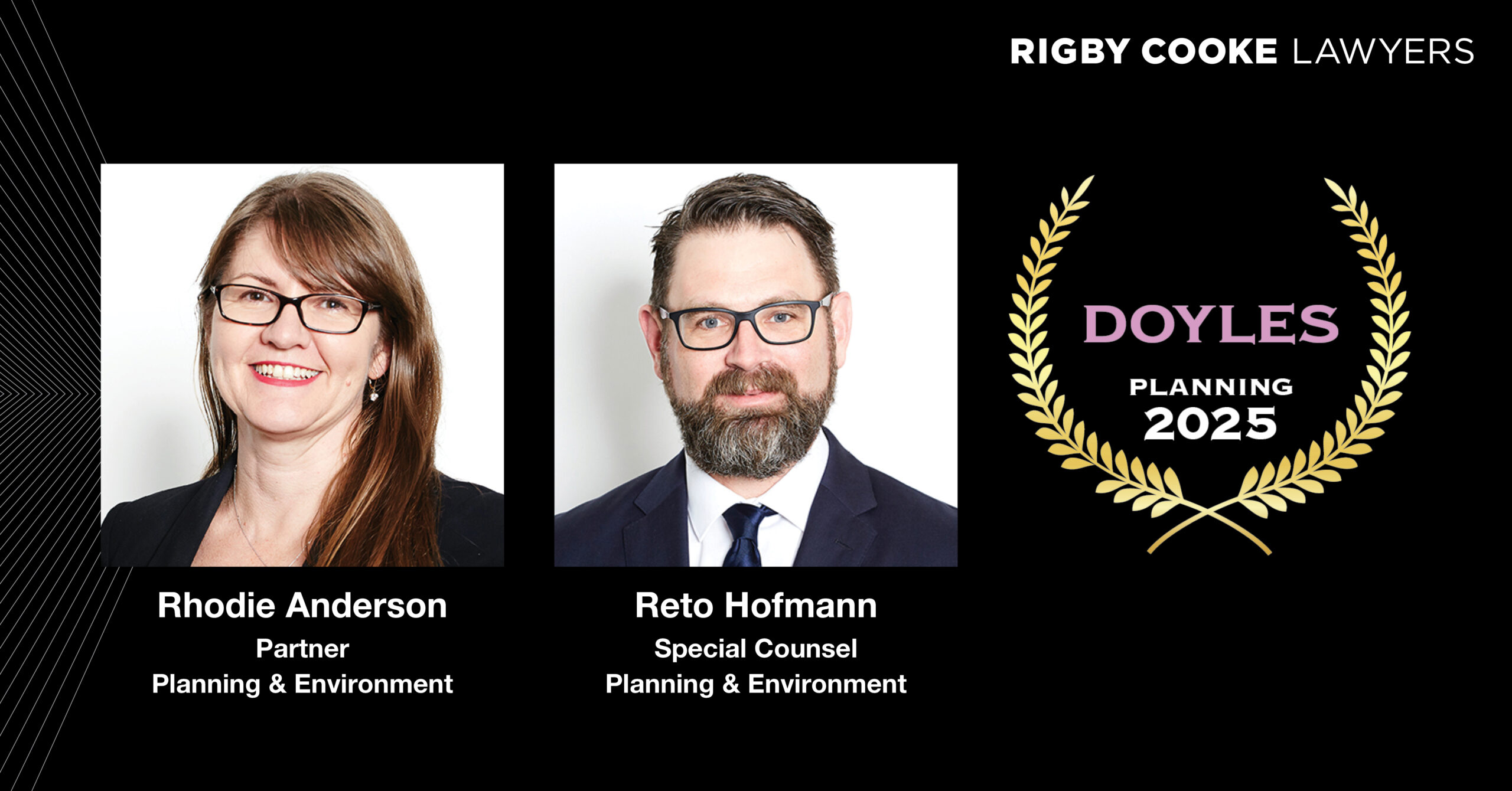 Rigby Cooke Lawyers’ Rhodie Anderson, Reto Hofmann, and Planning & Environment practice have ...